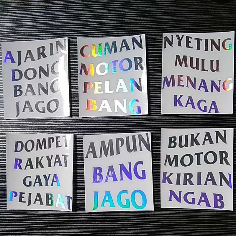 Jual STICKER AJARIN DONG BANG JAGO CUMAN MOTOR PELAN BANG NYETING MULU ...