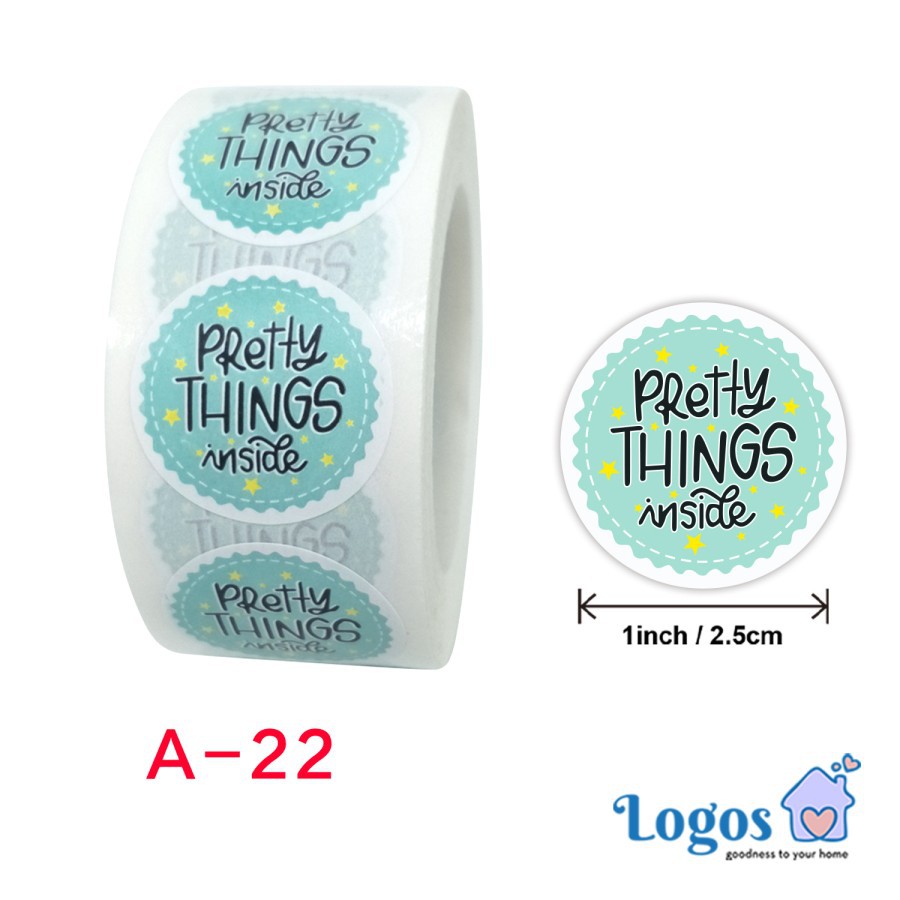 Jual Stiker Bulat Pretty Things Inside Round Sticker Fancy Gift Box ...