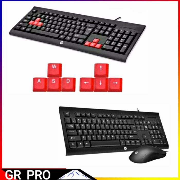 Jual keyboard mouse gaming hp km 100 ORIGINAL | Shopee Indonesia