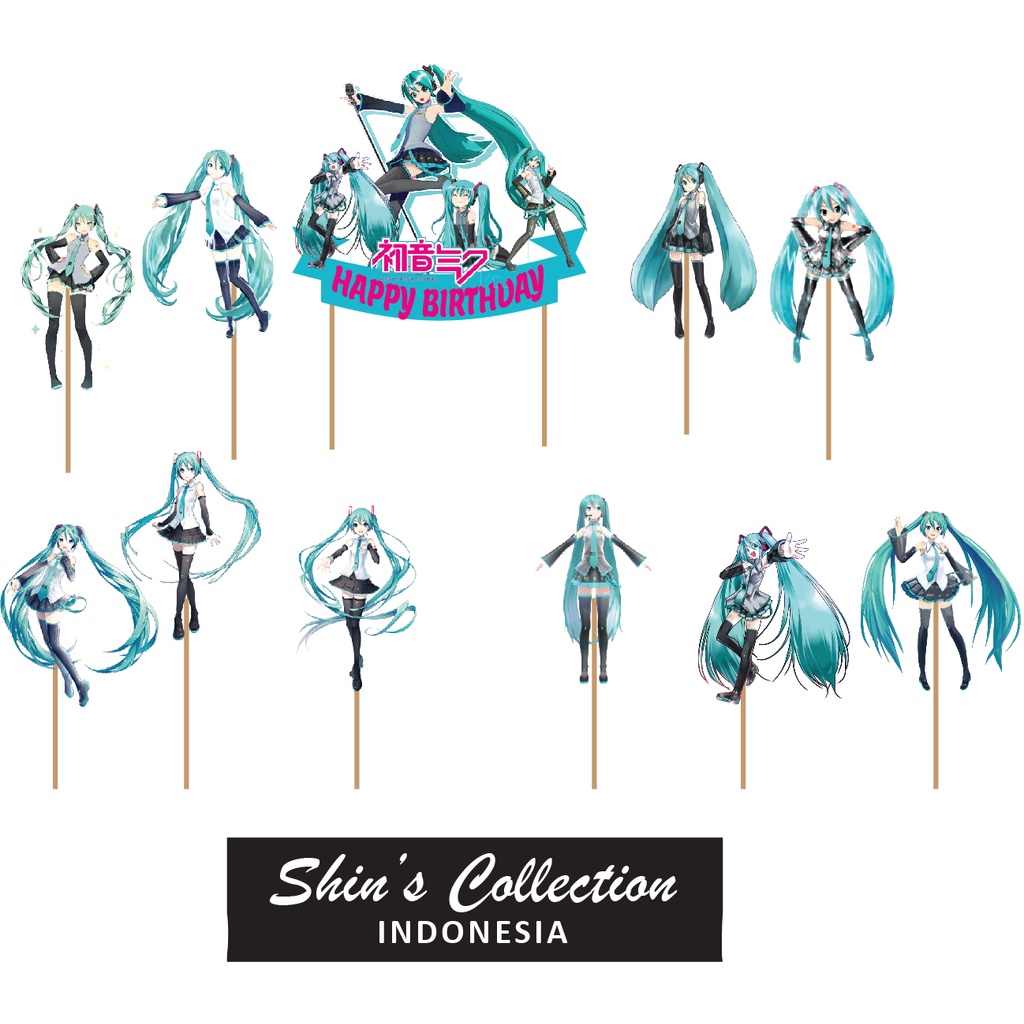 Jual Cake topper Hatsune Miku set isi 11 pc | Shopee Indonesia