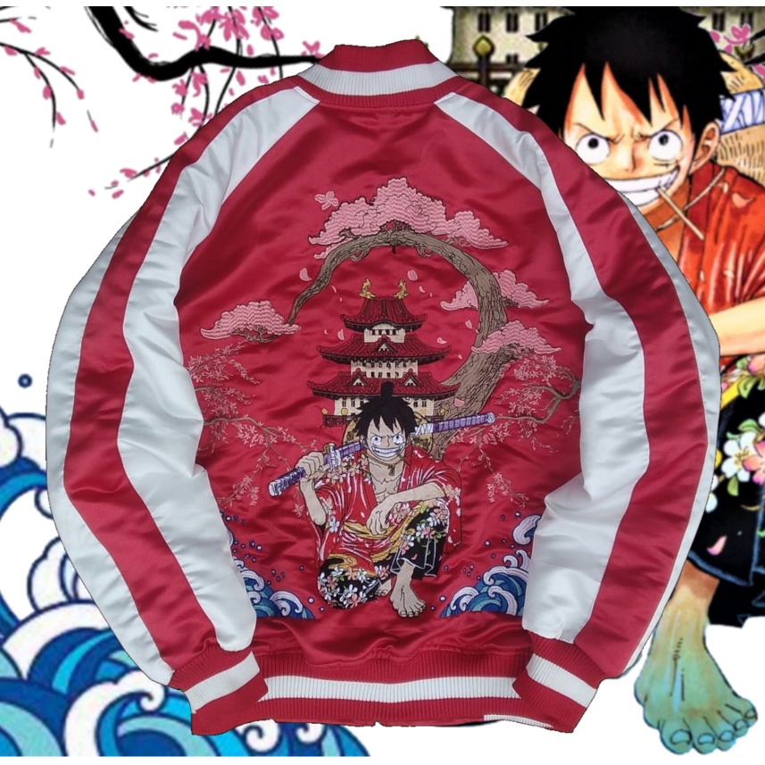 Jual Jacket Sukajan Hanami Luffy Taro Anime One Piece | Shopee Indonesia