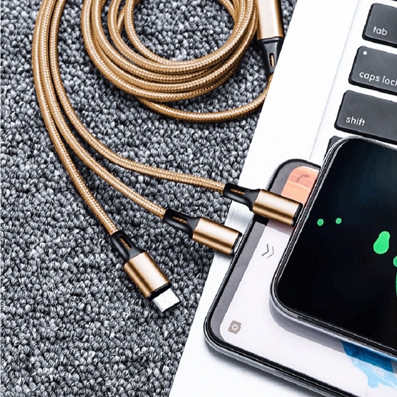 Jual cod☜☞ready Kabel Charger 3 in 1 Micro USB Type C Lighning 2A Fast ...