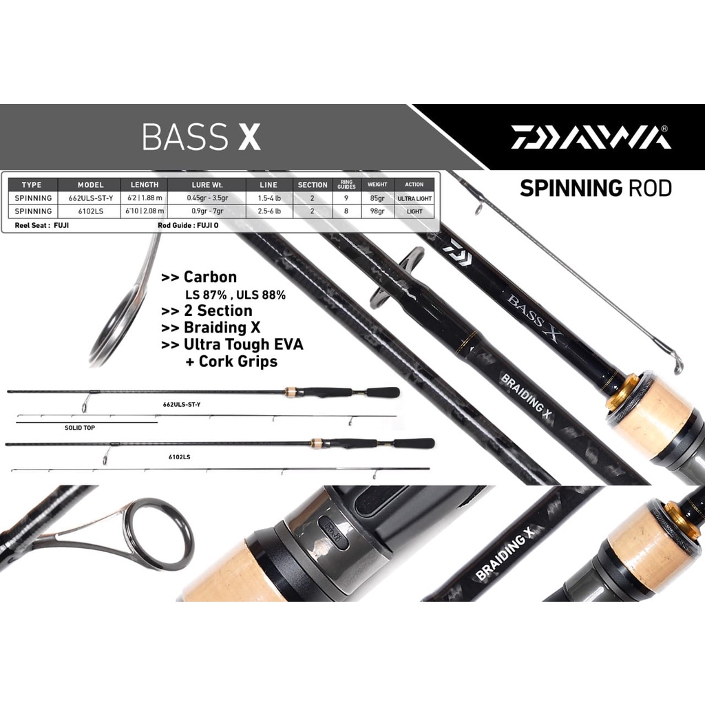Jual Rod SPINNING DAIWA BASS X | Shopee Indonesia