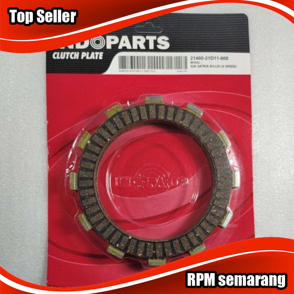 Jual Kampas plat kopling copling Suzuki Satria RU 120 tipe 6 speed Indoparts 21400-21D11-000 isi ...