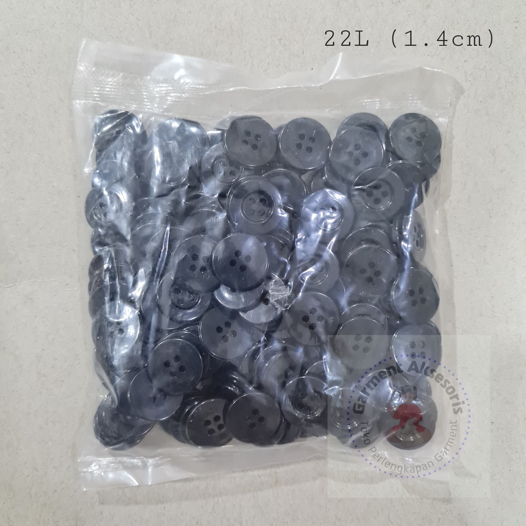 Jual Kancing Dinas Lubang 4 24L (1.5cm) 32L (2cm) 144pcs / Kancing ...