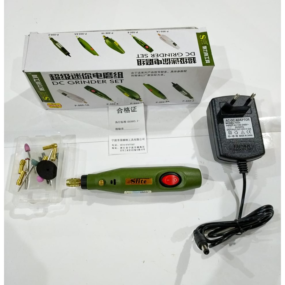 Jual Mini Gerinda Bor P 500-10A Listrik DC MINI Grinder SET Mesin Ukir ...