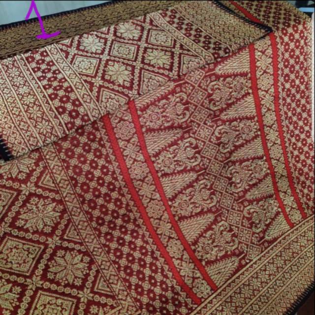 Jual Songket palembang asli tenun tangan motif lepus pengantin merah ...