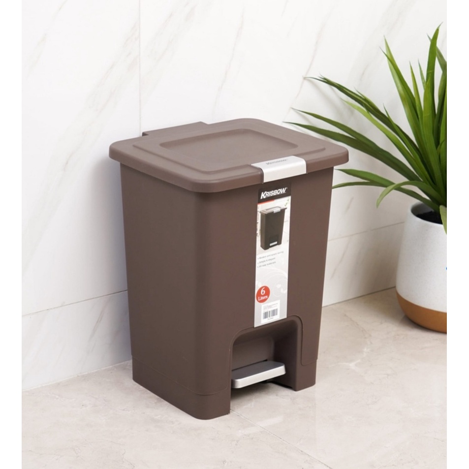 Jual Krisbow Tempat sampah plastik 6 Liter pedal injak | Shopee Indonesia