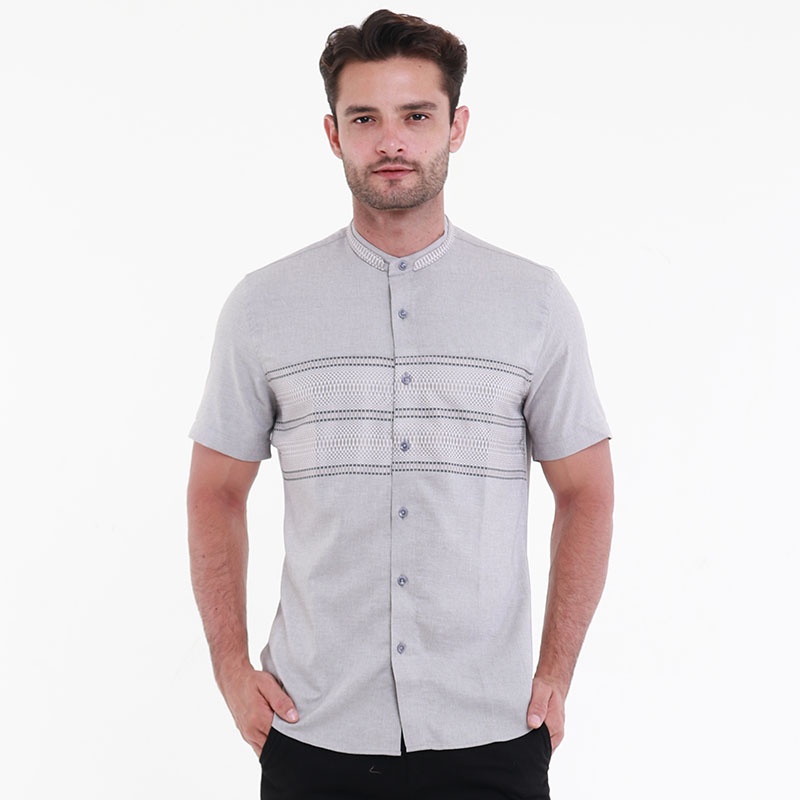 Jual MAGINOT REHEQ GREY Koko Slim Fit Lengan Pendek | Shopee Indonesia