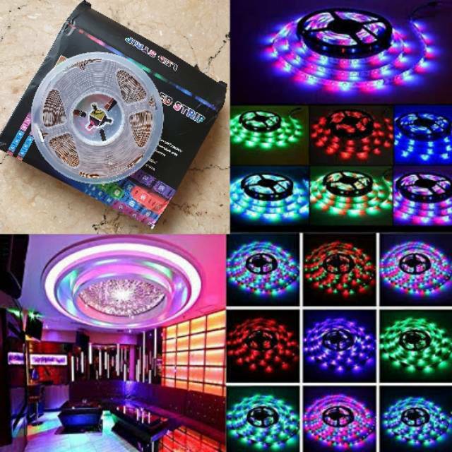 Jual Lampu LED Strip 4M RGB Remote 3528 SMD 2835 IP55 Adaptor Module ...