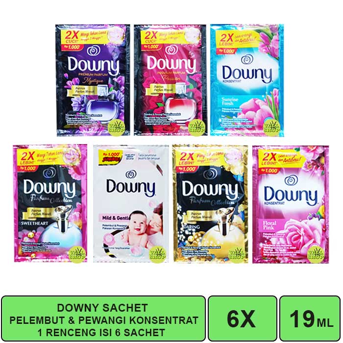 Jual VSHOP. DOWNY SACHET 19ML ISI 6 SACHET (KEMASAN Rp. 1.000) | Shopee Indonesia