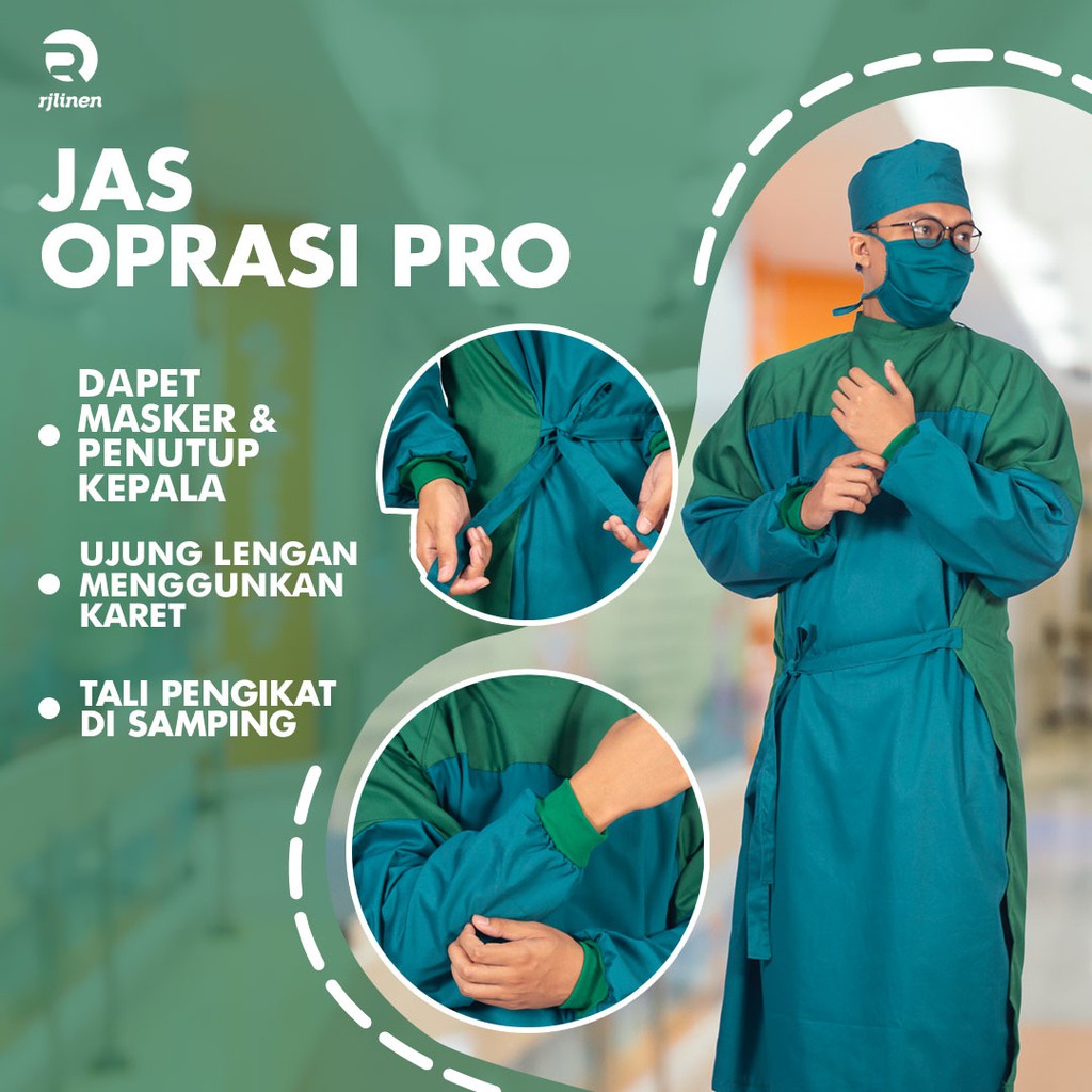 Jual Baju Operasi Pro / Seragam Operasi / Jas Operasi /Jubah Operasi ...