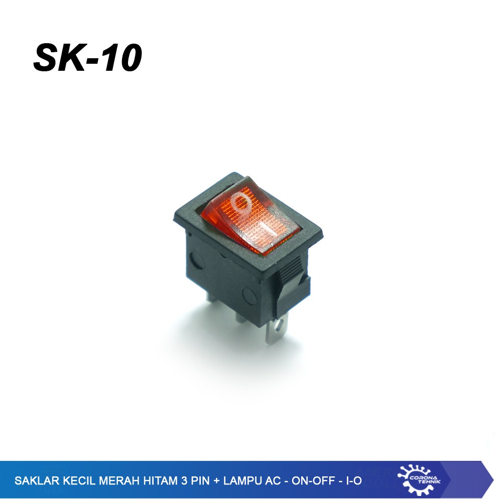 Jual Saklar Kecil 3 Pin Lampu AC - ON-OFF - I-O | Shopee Indonesia