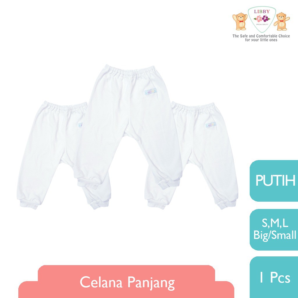 Jual LIBBY Celana Panjang Anak Polos Putih 1 PCS | Shopee Indonesia