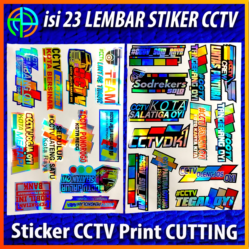 Jual (isi 23 lembr) Hologram Stiker CCTV TRUK Cutting Potong Mesin ...