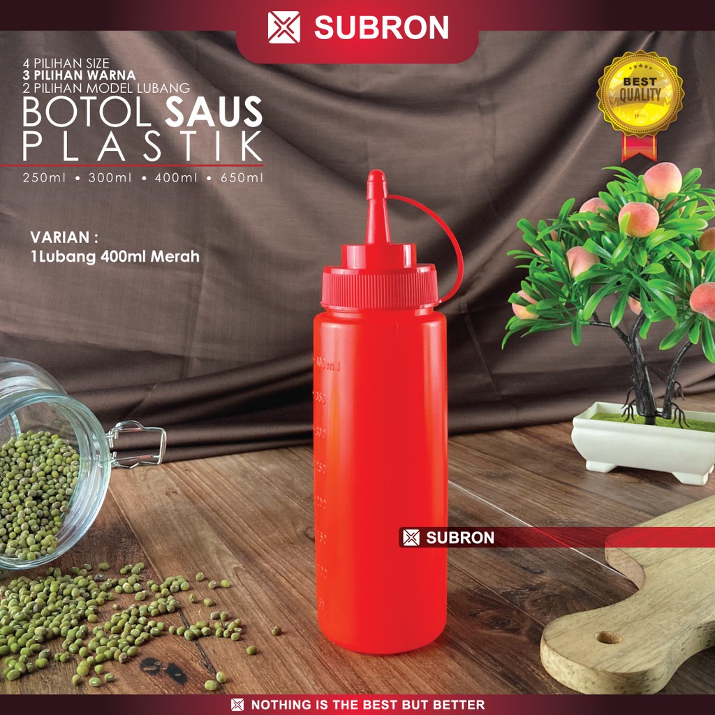 Jual SUBRON Botol Saus 1 Lubang Tomat Kecap Sambal Mayonaise Wadah Bumbu 250ml 300ml 400ml 650ml ...