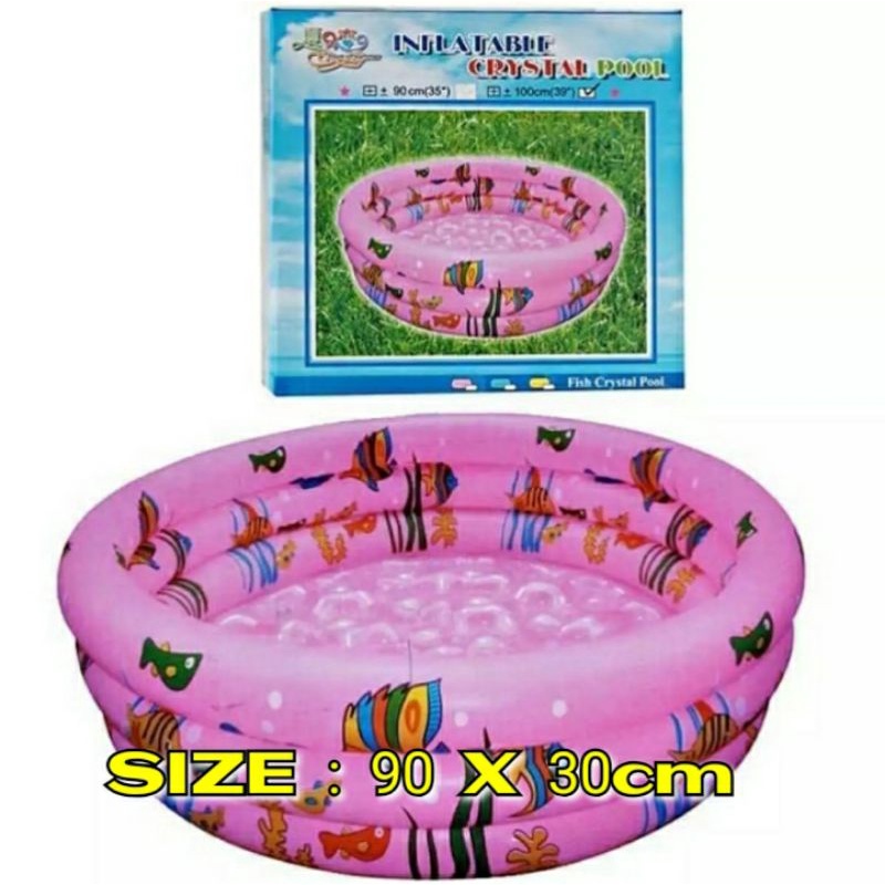 Jual Inflatable kolam renang anak crystal pool warna pink 90 x 30cm. | Shopee Indonesia