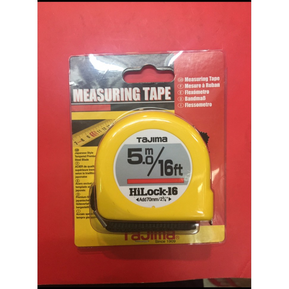 Jual Meteran Tajima 5 meter Hi Lock Kuning Measuring Tape Original Made In Japan | Shopee Indonesia