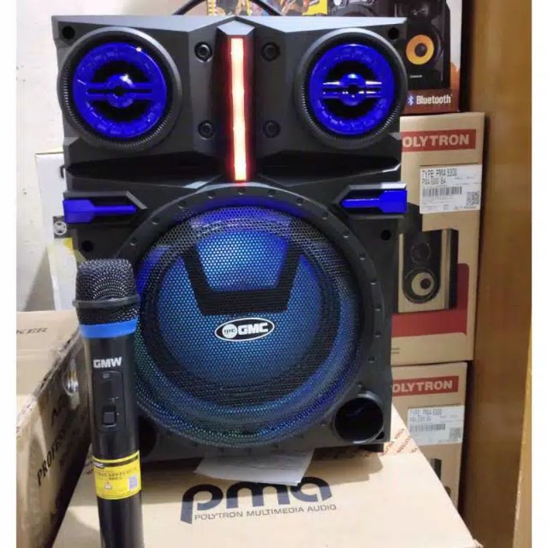 Jual speaker GMC 897 R MIC WIRELESS speaker 8 inchi | Shopee Indonesia