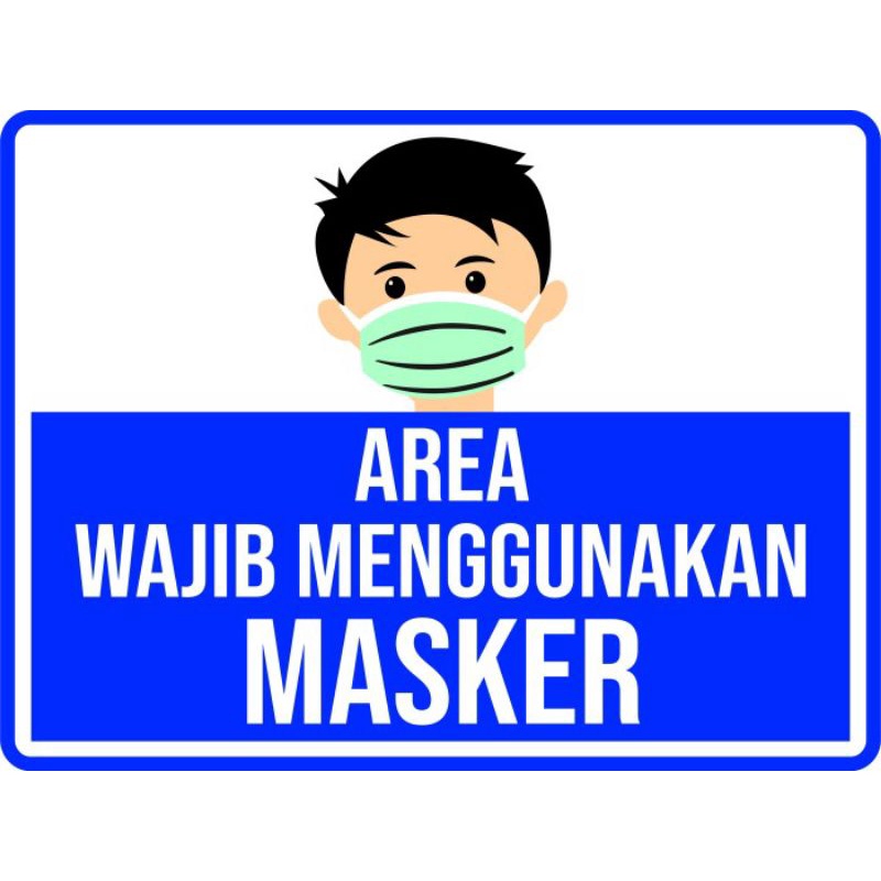 Jual AREA WAJIB PAKAI MASKER SIGN BOARD ACRYLIC | Shopee Indonesia