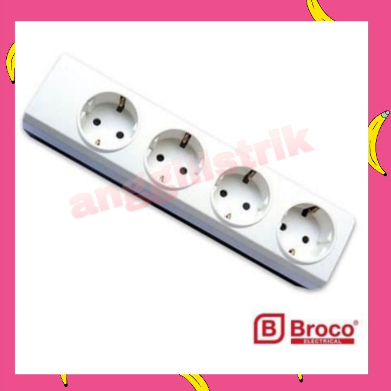 Jual stop kontak broco 4 lobang / colokan listrik 4 lb kualitas terbaik | Shopee Indonesia