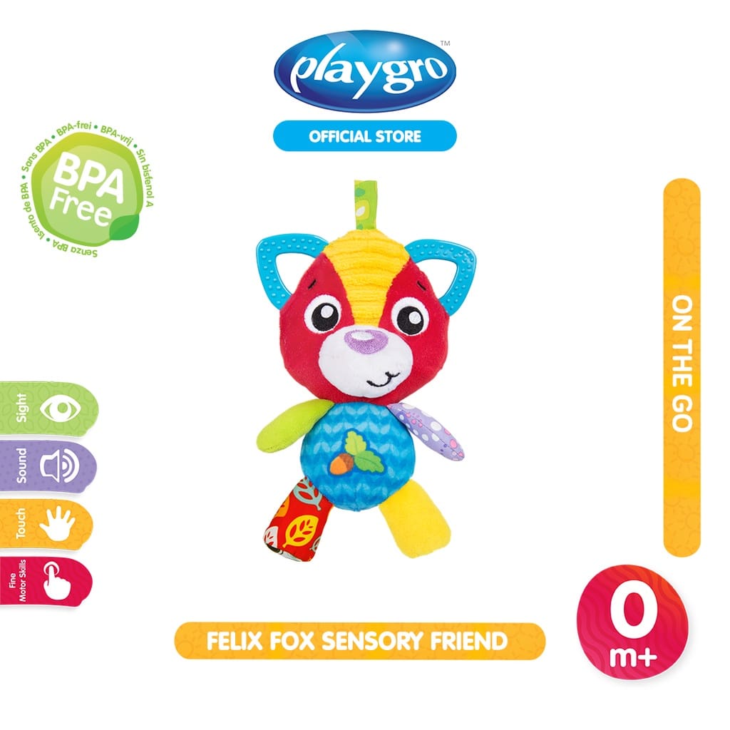 Jual Playgro Baby Felix Fox Teething Friend - Mainan Gantung Stroller ...