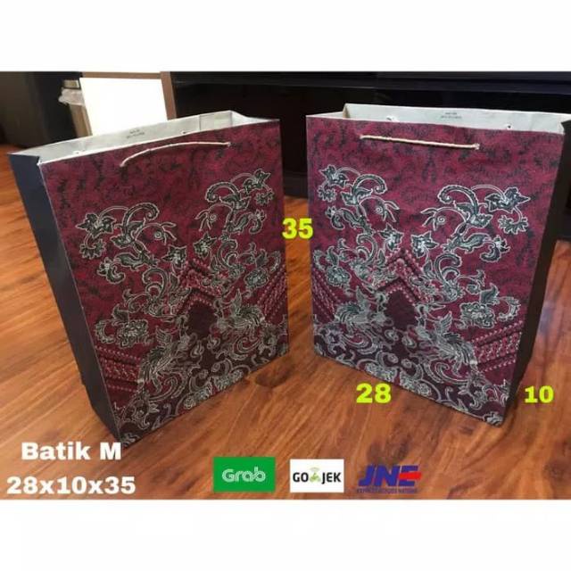 Jual PAPERBAG MOTIF BATIK UK 28X10X35CM / TAS KERTAS MOTIF BATIK ...