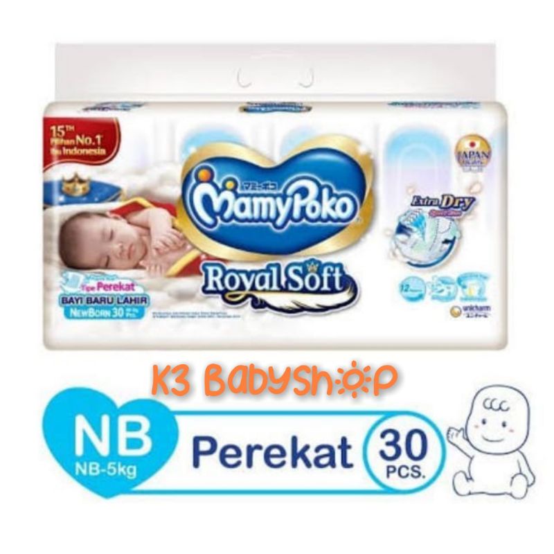 Jual Mamypoko Royal soft newborn nb30 nb52 tipe perekat popok bayi ...