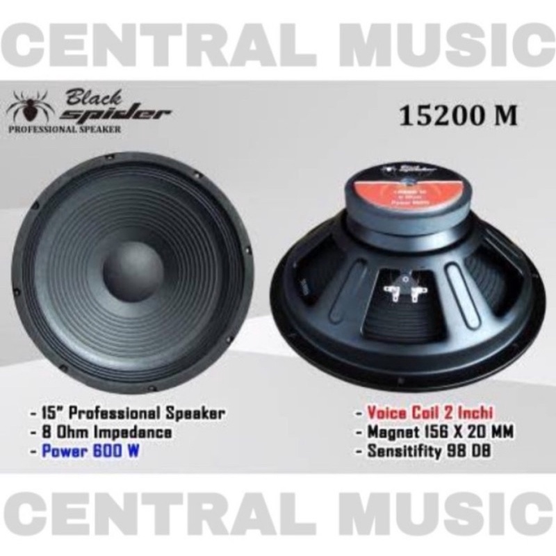 Jual SPEAKER KOMPONEN BLACK SPIDER 15 INCH 15200M ASLI HIGH QUALITY ...