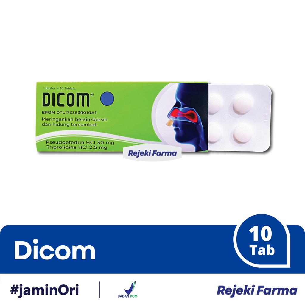 Jual DICOM 1 Strip Stp isi 10 Tablet Tab - Meringankan bersin dan flu ...