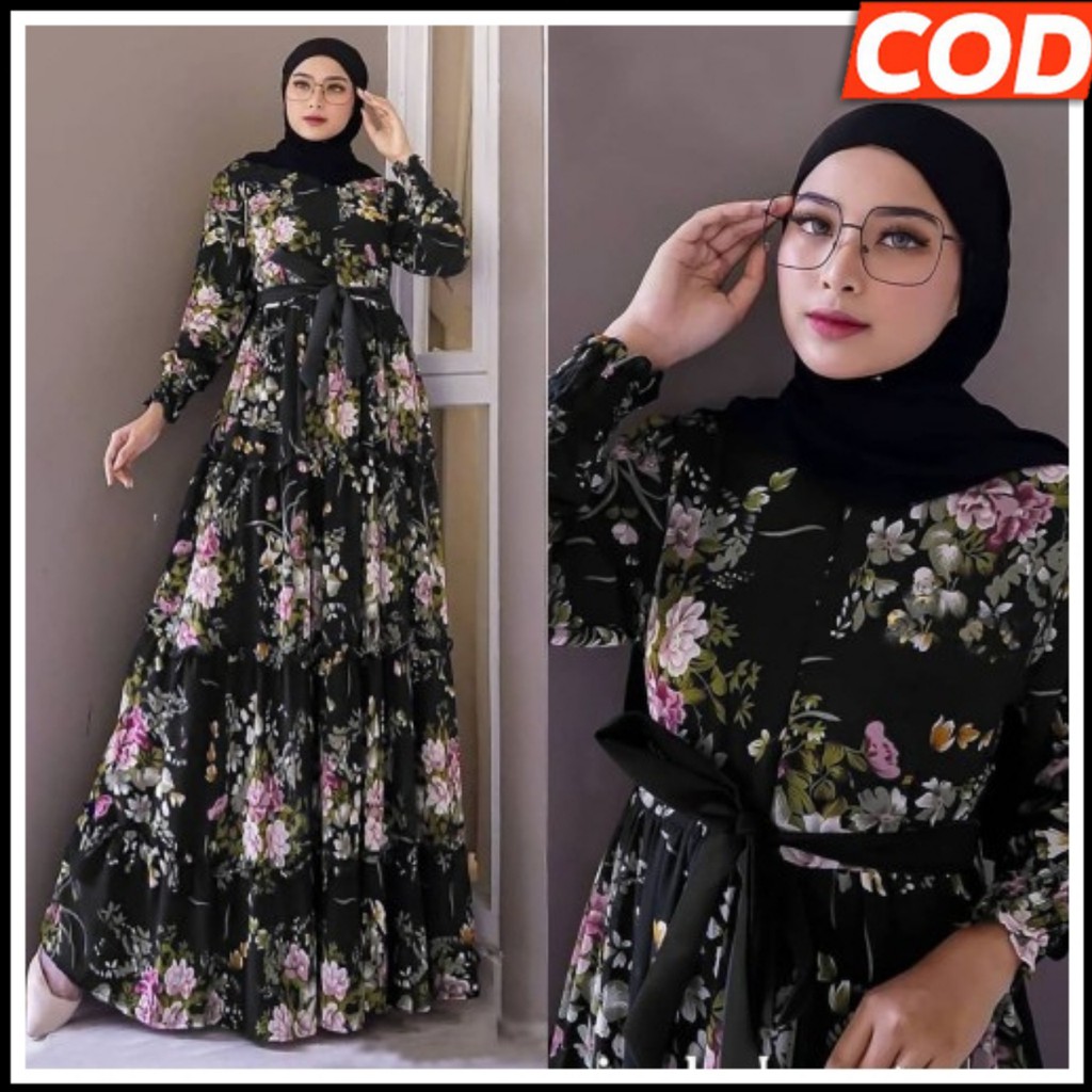 Jual Rumaisya Maxy Gamis Katun Monalisa Gamis Motif Bunga Terbaru Baju Gamis Wanita Terbaru Baju ...