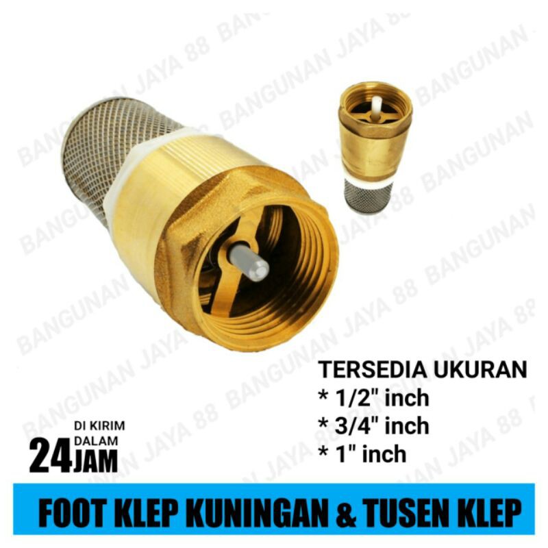 Jual Foot Klep Kuningan Varian 1/2"3/4"/1" | Shopee Indonesia