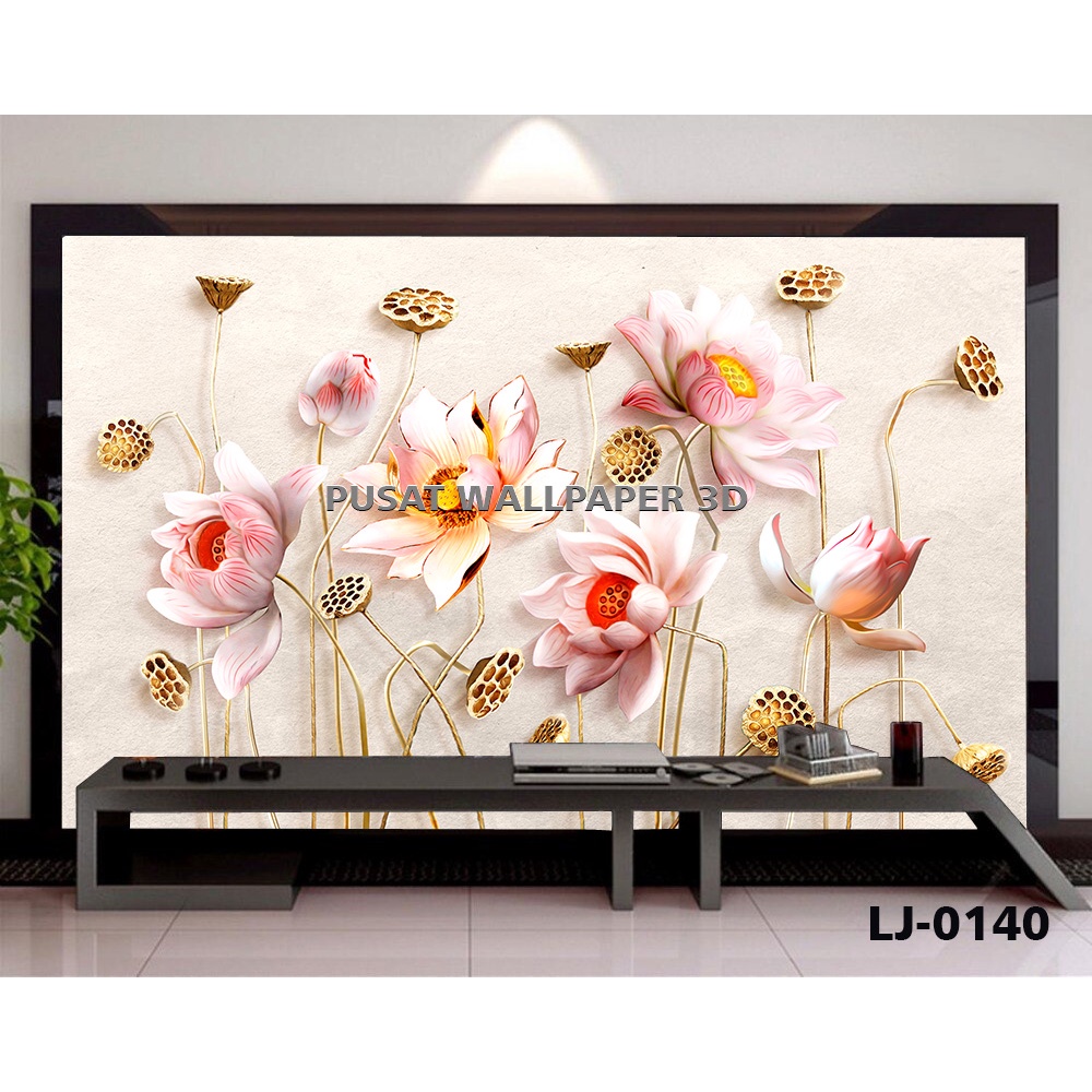 Jual Cetak Wallpaper Custom 3d Bunga Mawar Besar Ruang TV | Shopee ...
