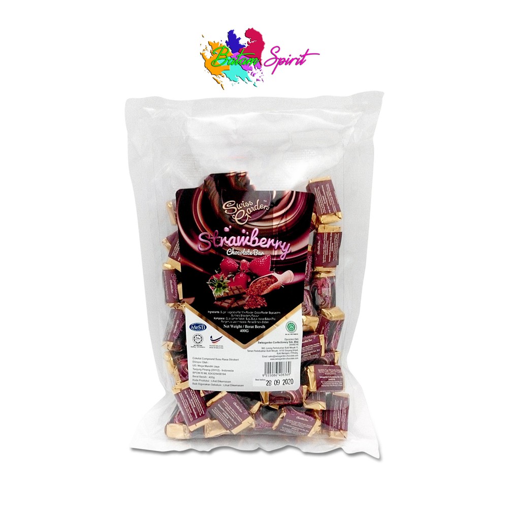Jual SWISS GARDEN STRAWBERRY CHOCO BAR 400gr | Shopee Indonesia