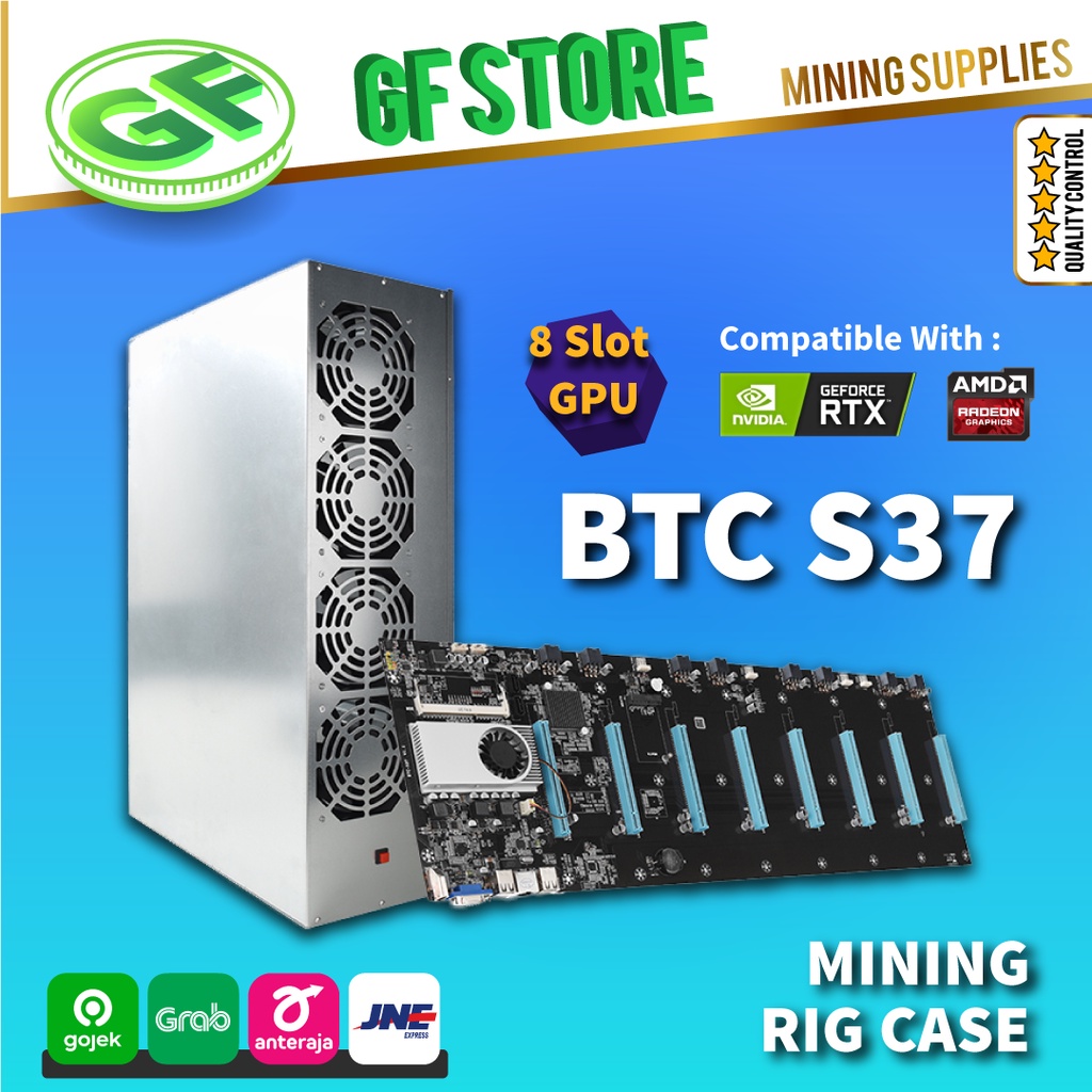 Jual Mining Rig Case BTC S37 with CPU & PSU ⚡- Casing GPU Mining ...