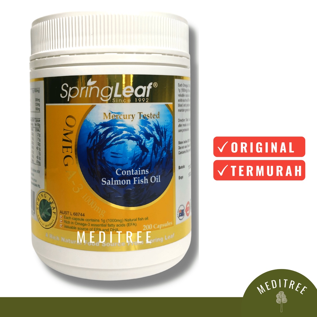 Jual OMEGA 3 SPRING LEAF (100 & 200 KAPSUL) MINYAK IKAN READY - EXPIRED ...