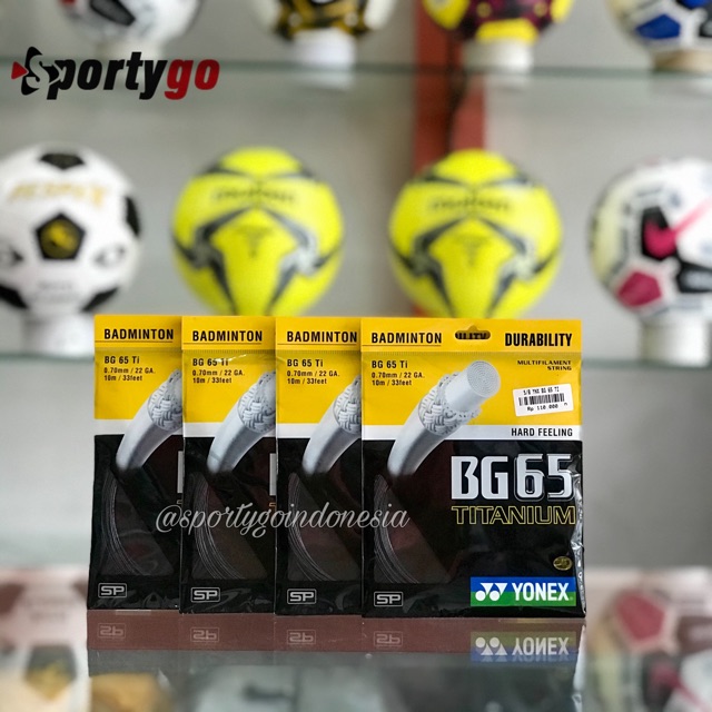 Jual Senar Badminton Yonex BG 65 Titanium ORIGINAL / BG65 TI | Shopee ...
