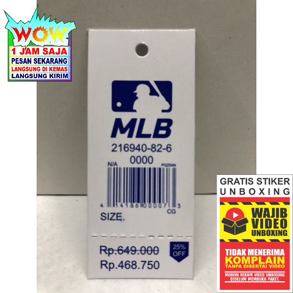Jual MLB LABEL TAG HANGTAG SUPER PREMIUM CO 1X DI KIRIM 600PCS | Shopee ...