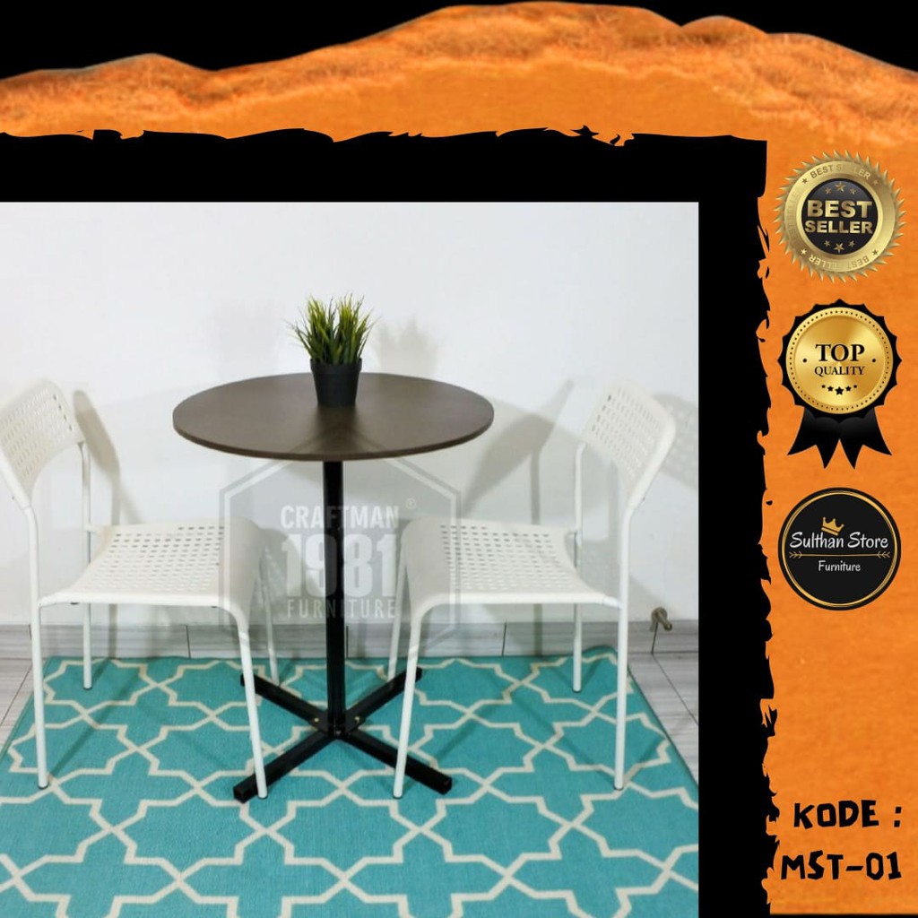 Jual Meja bulat cafe resto 1tiang minimalis modern murah diameter 60cm ...