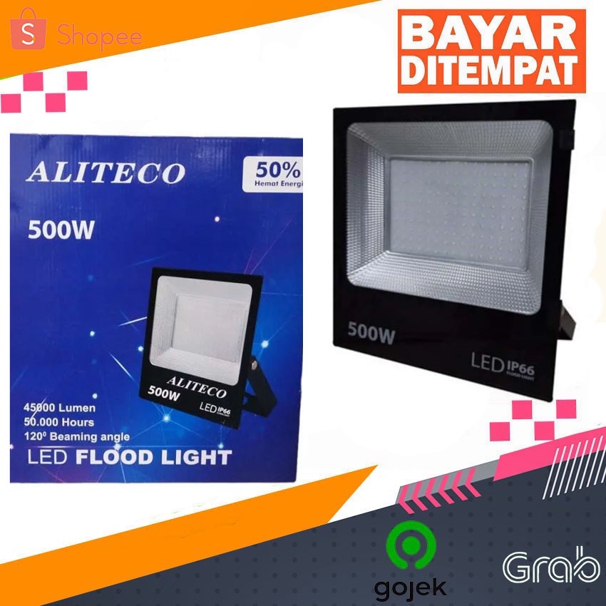 Jual Lampu Sorot LED 500 Watt IP66 LED Flood Light Out Door Putih Cahaya | Shopee Indonesia