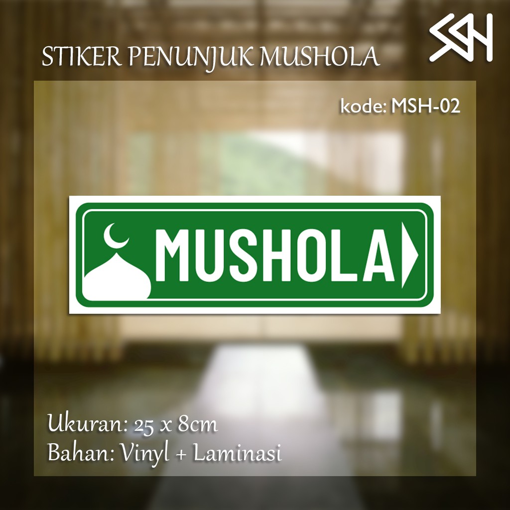 Jual Stiker ARAH MUSHOLA | Sticker PETUNJUK MUSHOLA | 25 x 8 cm ...