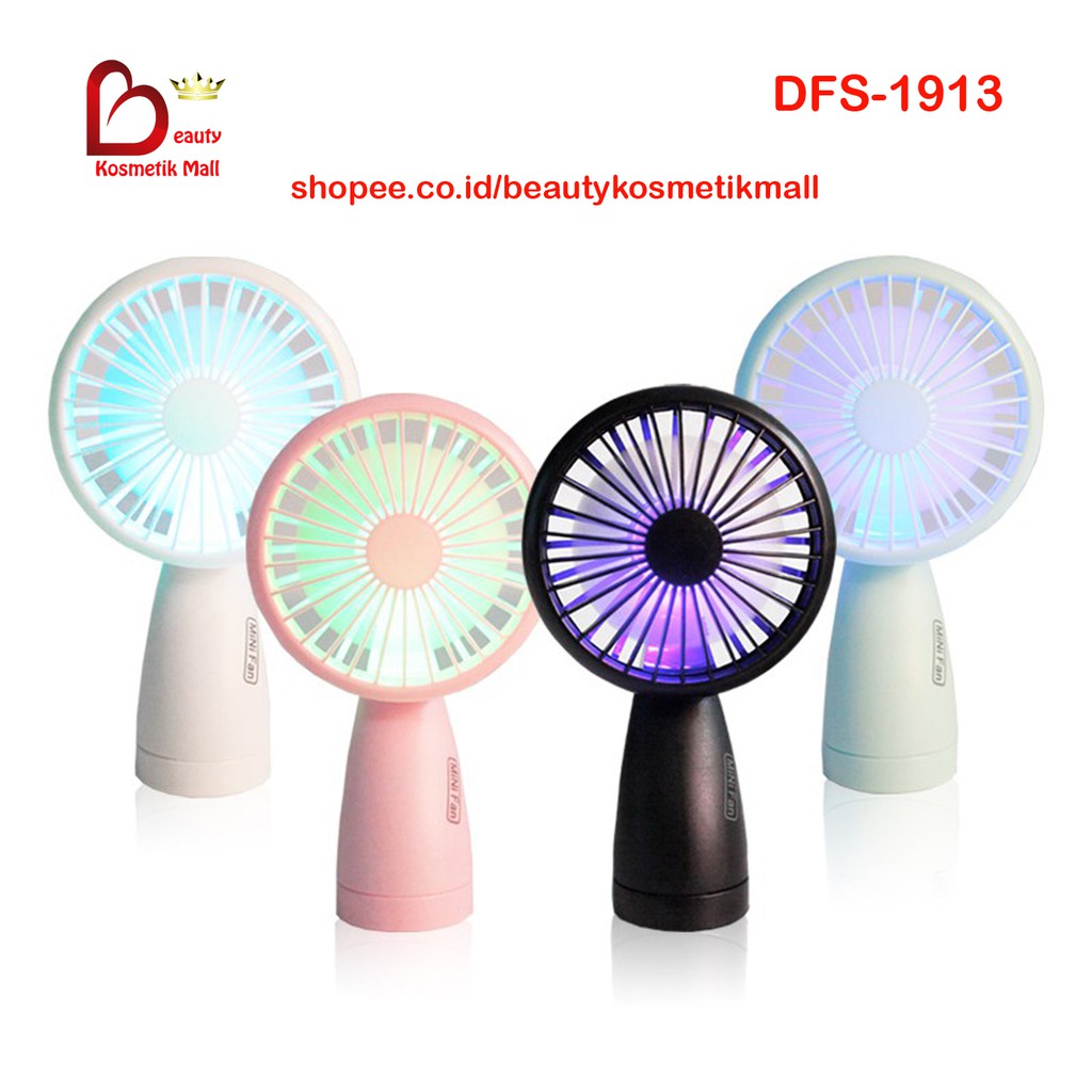 Jual Kipas Mini Desk Genggam Portabel Lampu LED/NonLed F-1913 Medium ...