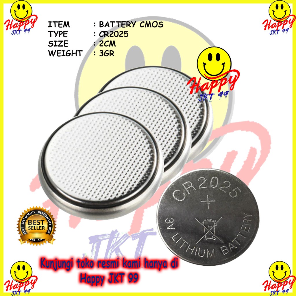 Jual [ HAPPY JKT 99 ] BATERAI BATTERY CMOS CR2025 CR 2025 ORIGINAL ...