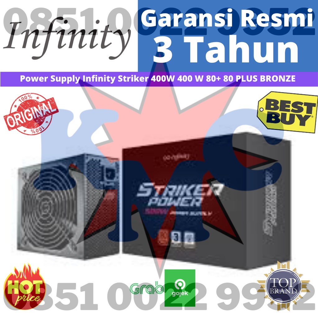 Jual PSU Power Supply Infinity Striker Power 400 Watt 400W 80 Plus ...