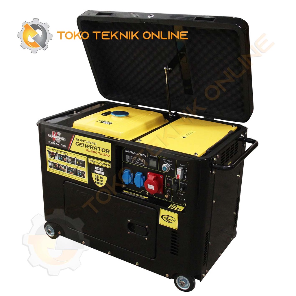 Jual SILENT DIESEL GENERATOR / GENSET 5500 WATT - 1 PHASE - VERMOGEN ...