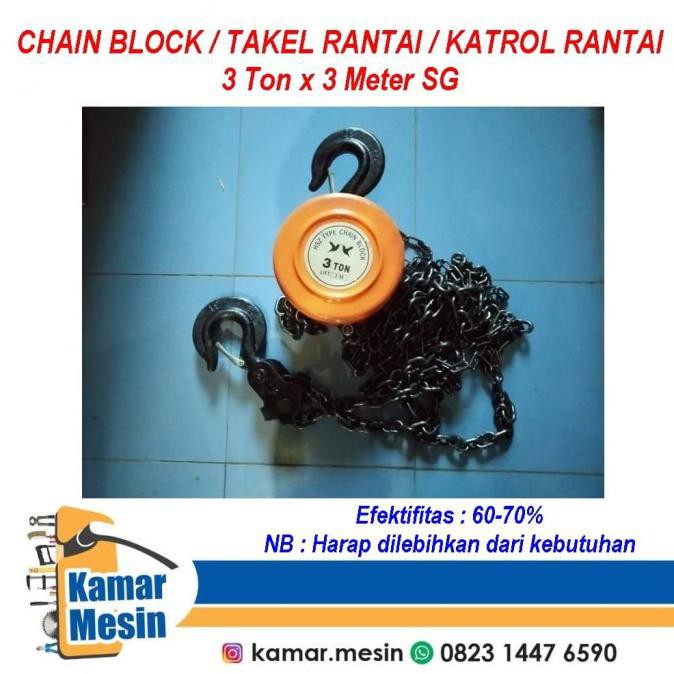 Jual Open Ds] Chain Block 3 Ton X 3 Meter Takel 3 Ton X 3 Meter Katrol ...