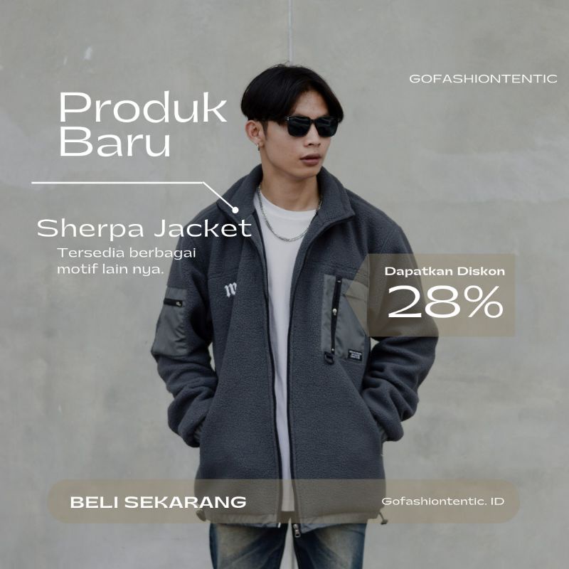 Jual Gofashiontentic - Jaket Sherpa Pria Full Bulu / Jaket Sherpa Wolv ...