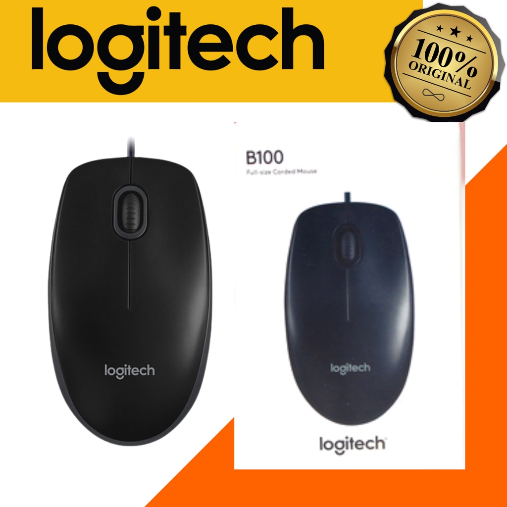 Jual Mouse Logitech B100 USB FULL SIZE CORDED MOUSE ORIGINAL 100% ...