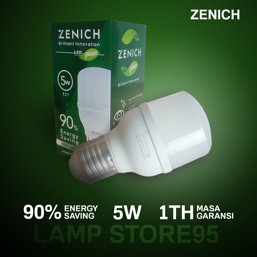 Jual LAMPU LED ZENICH TABUNG 5 WATT NYALA PUTIH TERANG GARANSI 1 TAHUN ...
