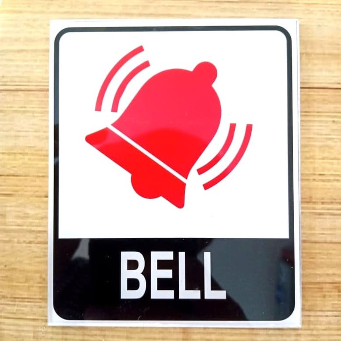 Jual sign akrilik bell 10X10CM acrilyc bel rambu bell | Shopee Indonesia